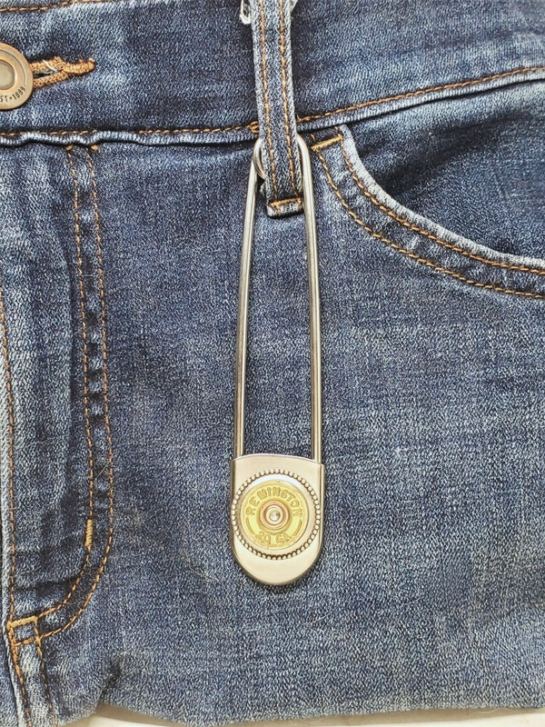 20 Gauge Shotshell Jumbo Safety Pin Key Ring - SureShot Jewelry