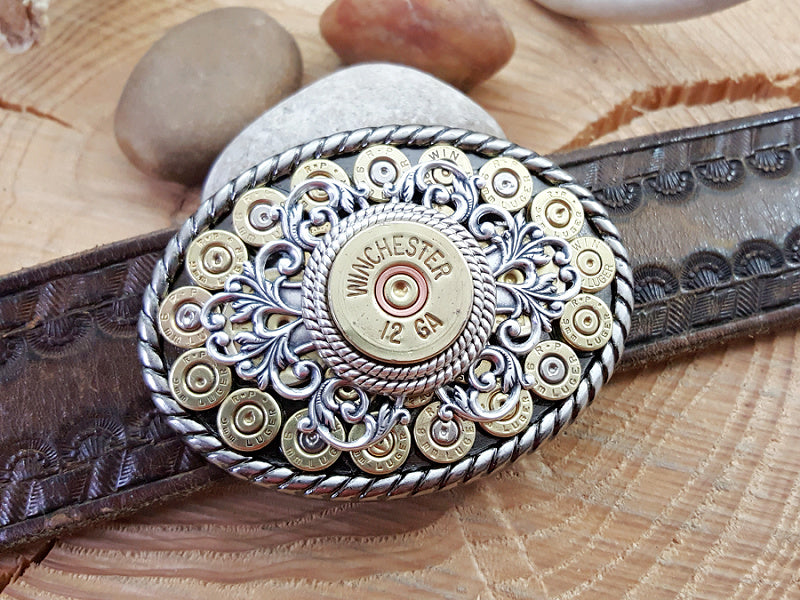 Small Oval Bullet & Shotshell Western Belt Buckle – SureShot Jewelry
