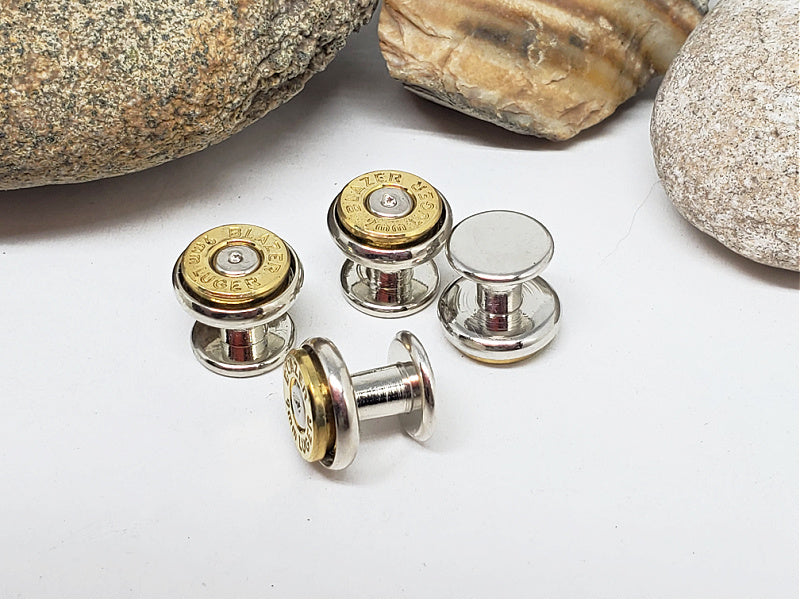 Bullet Shirt Studs - Tuxedo Studs / Tuxedo Buttons – SureShot Jewelry