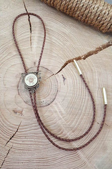Men's Bullet Accessories - 12 Gauge Shotshell Leather Bolo Tie ...