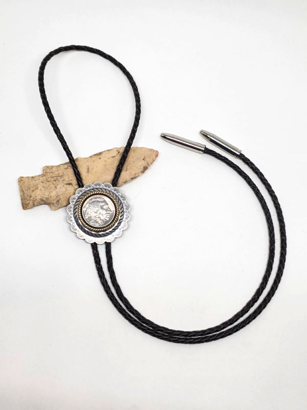 Buffalo Nickel Silver Concho Bolo Tie - SureShot Jewelry - Shotshell ...